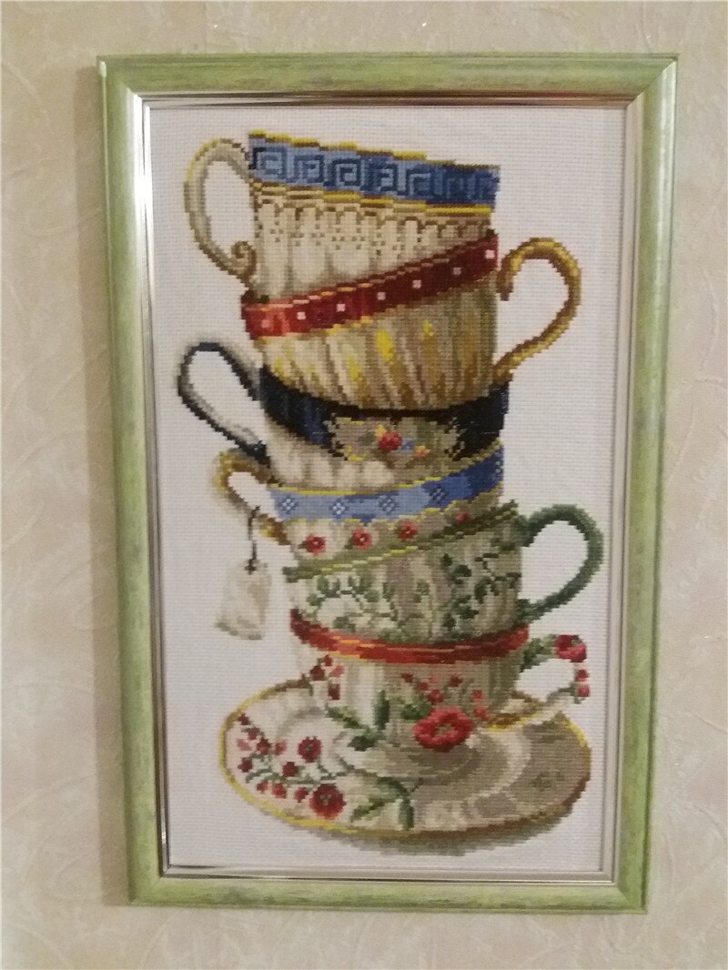 coffee cup,counted print on canvas DMC 14CT 11CT C... – Grandado