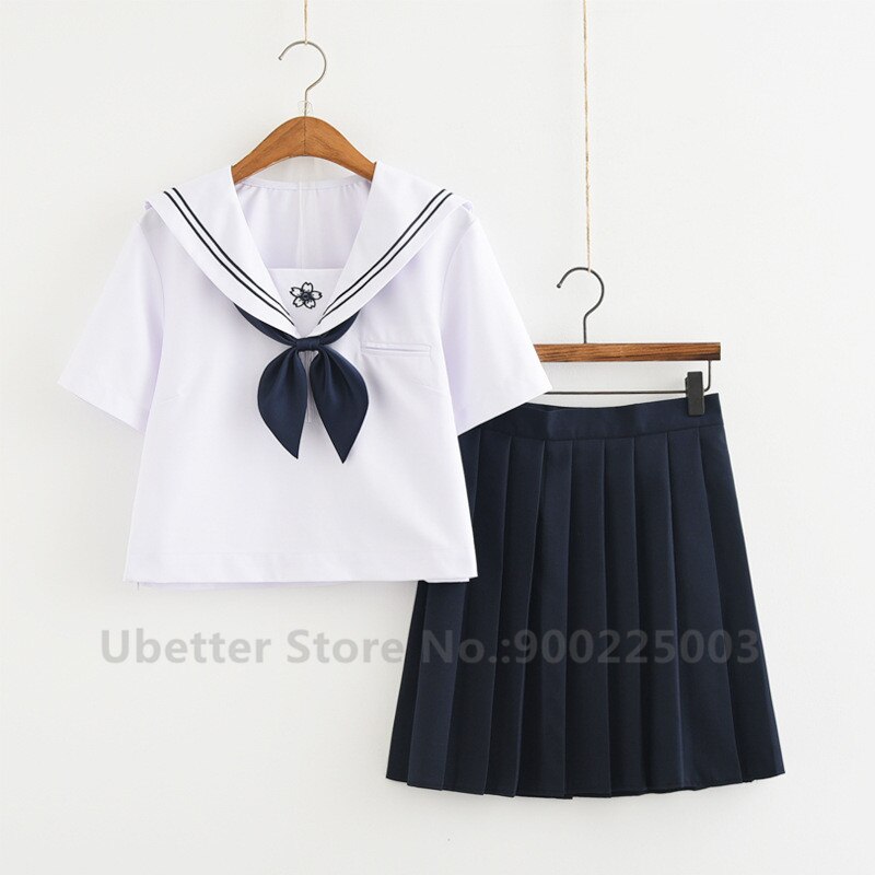 Girls Japanese School Sailor Uniform Long Short Sl... – Grandado