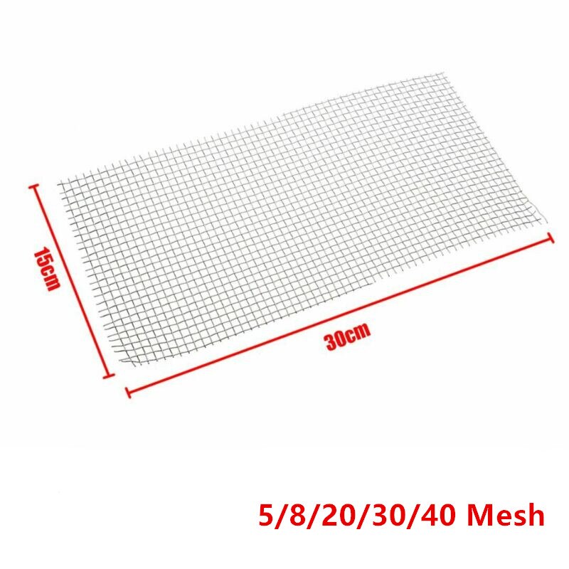 5/8/20/30/40 Mesh 15x30cm Stainless Steel Mesh Fil... – Grandado