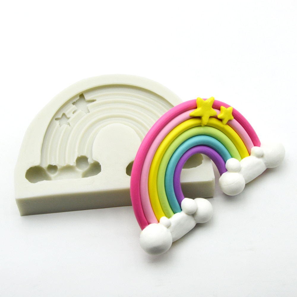 Rainbow Cloud Silicone Mold Cake Fondant Decoratin... – Grandado