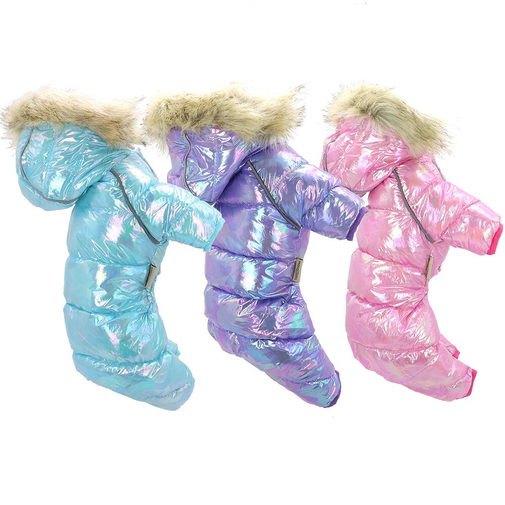 Shiny PU Pet Cotton Coat Small Medium Dogs Puffer ... – Grandado