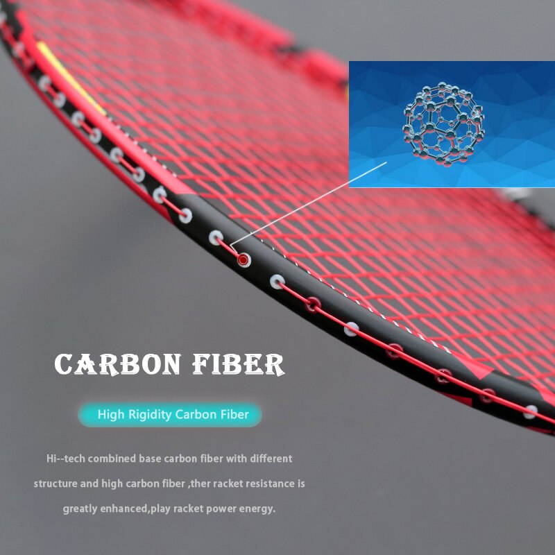 Full Carbon Strung Badminton Rackets Light Weight ... – Grandado