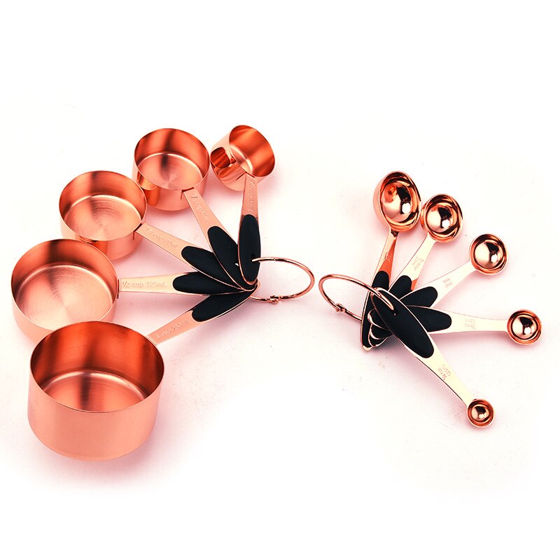 Rose Gold Stainless Steel Measuring Spoon Set Meas... – Vicedeal