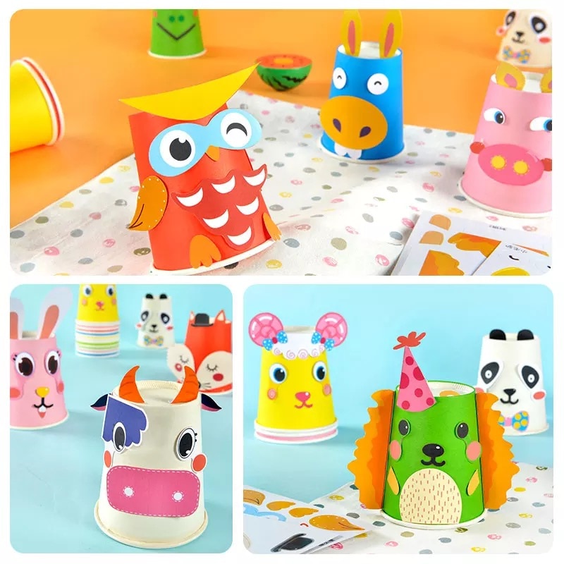 12PC DIY Handmade Color Disposable Paper Cup Child... – Grandado