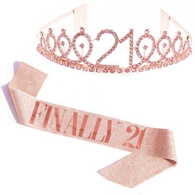 1Set Birthday Girl Queen Pink Princess Tiara Crown... – Grandado