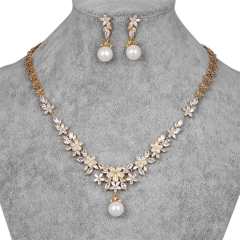 WEIMANJINGDIAN Cubic Zirconia Flower and Shell Pea... – Grandado