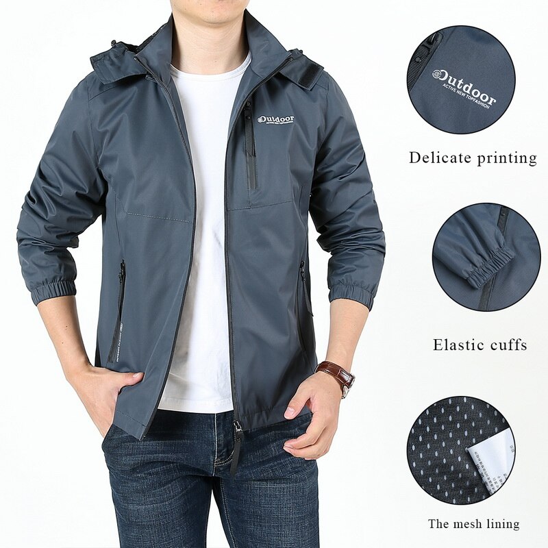 Men Solid Color Jacket Men's Fit Jacket Zipper Hoo... – Grandado