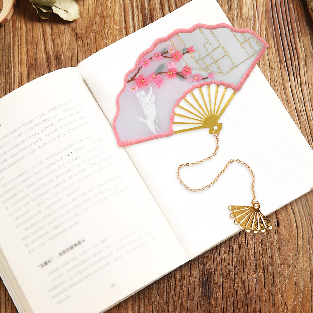 DIY Embroidery Bookmark Fan Shaped Vintage Chinese... – Grandado