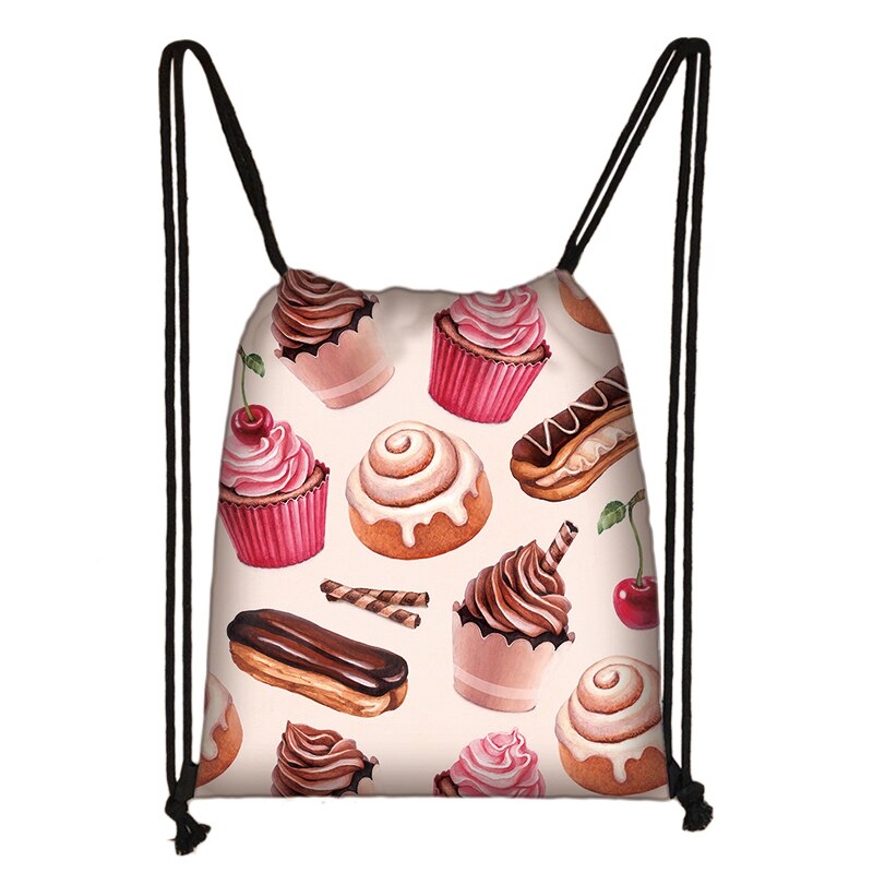 Kawaii Ice Cream Printing Drawstring Bag Cute Cart... – Vicedeal