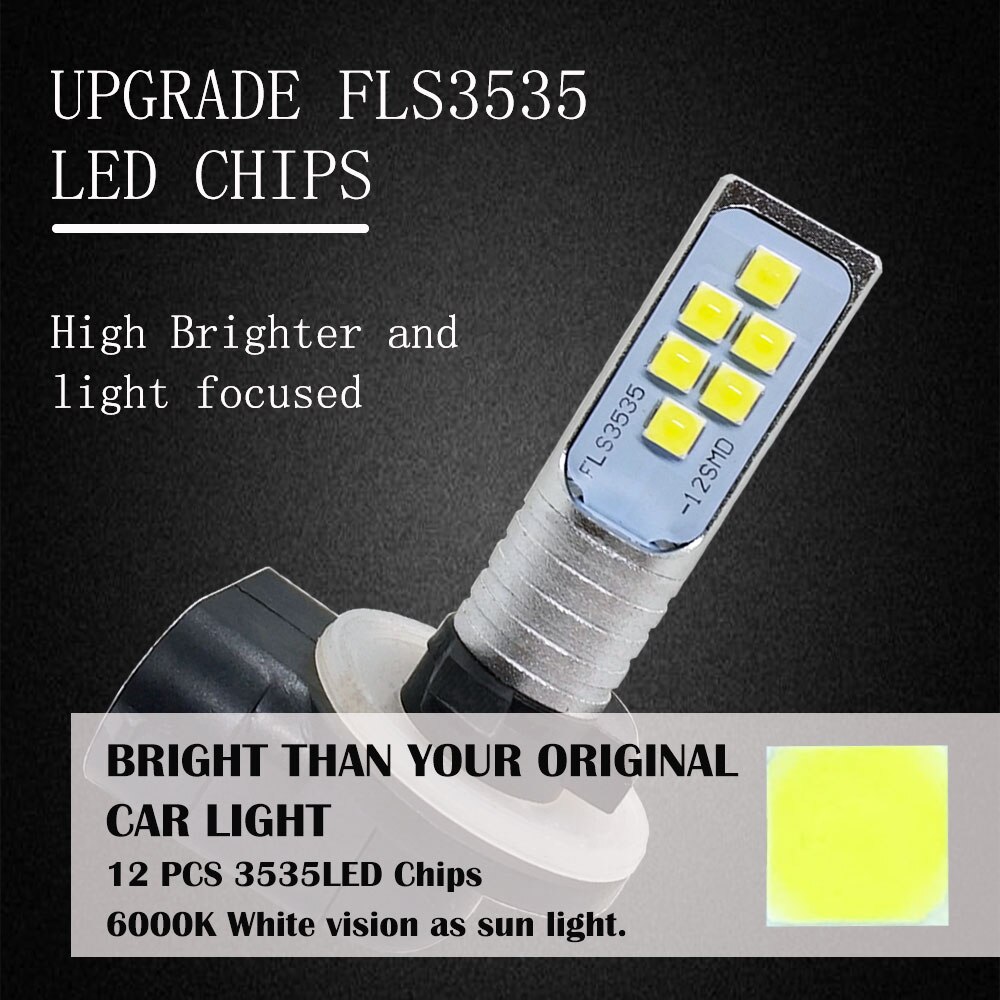2 Pcs H27 Led H27W/1 880 H27W/2 881 Led Mistlamp H... – Grandado