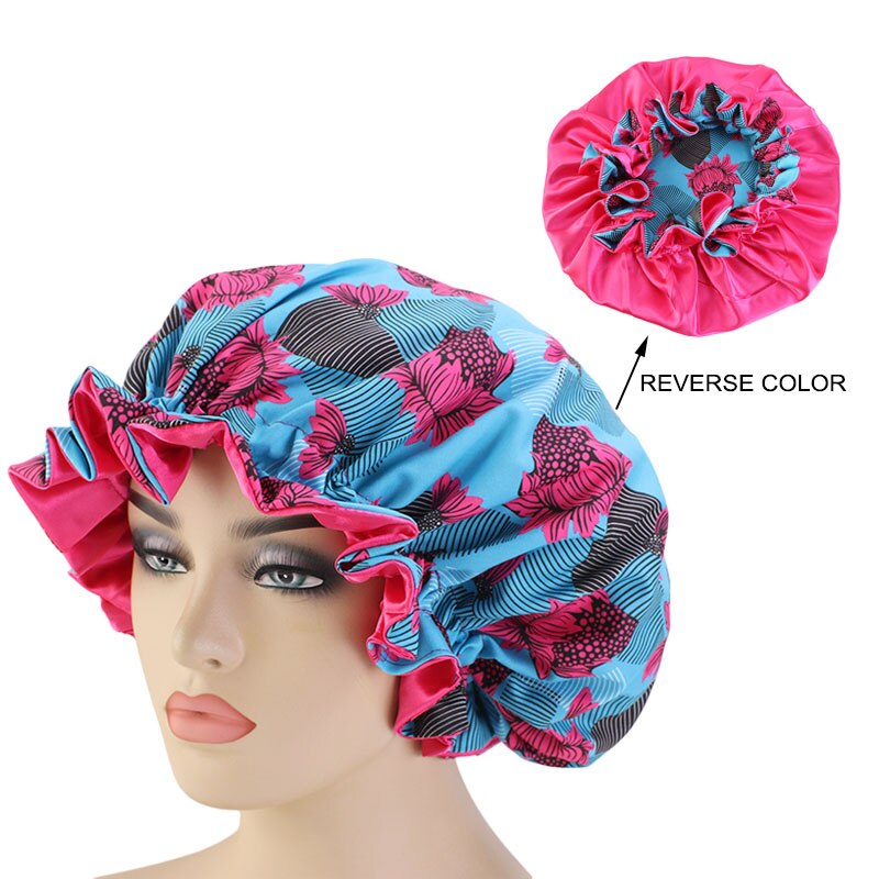 Women African pattern print Satin Bonnet Sleep Nig... – Vicedeal