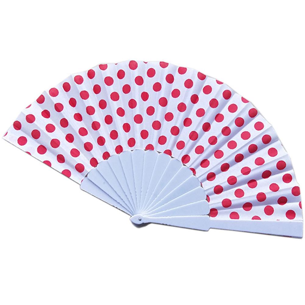 9 Colors Plastic Spanish Hand Fans Japanese Polka ... – Vicedeal
