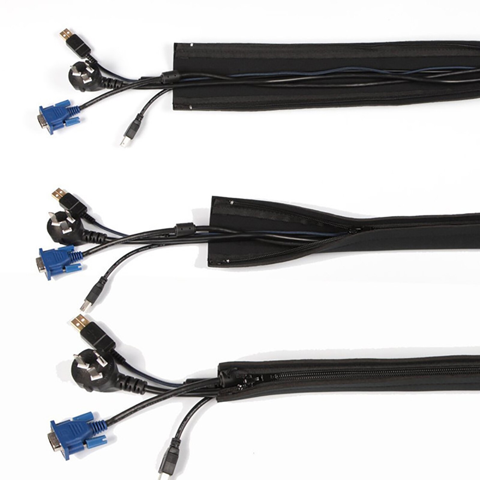 Cable Management Sleeve Wire Organizer Zipper Wire... – Grandado