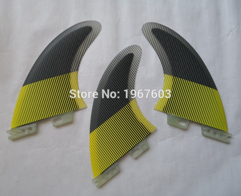 G7 G5 FCS II 2 Surfing Fins Tri Set Line yellow bl... – Vicedeal