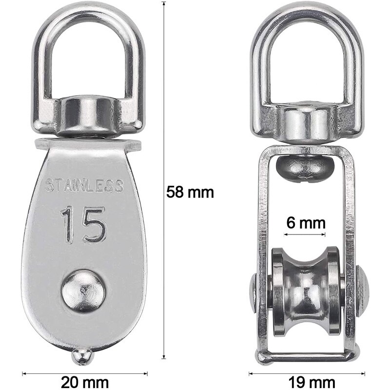 10 Stuks Draad Touw Katrol Blok Lifting Swivel Haa... – Grandado