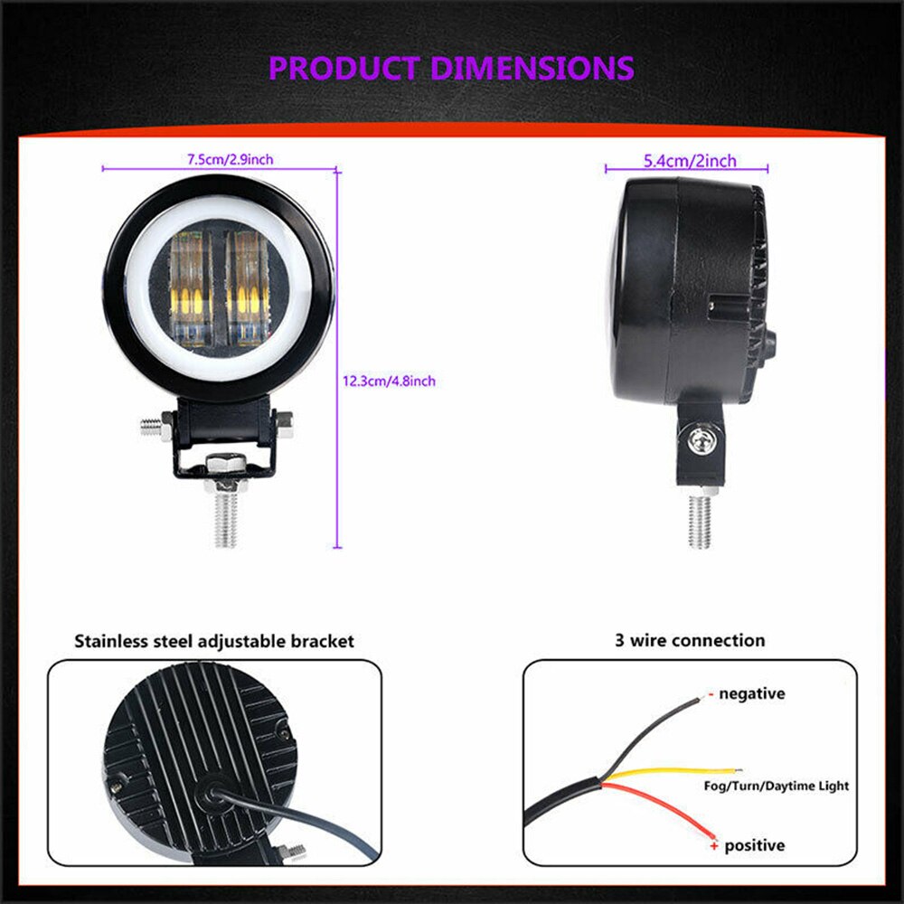 4WD Work Light 2000LM Shockproof W/ Mounting Brack... – Grandado