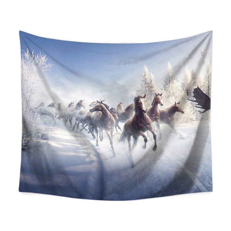 72*92Cm Wit Paard Print Zachte Muur Doek Tapijt Po... – Vicedeal