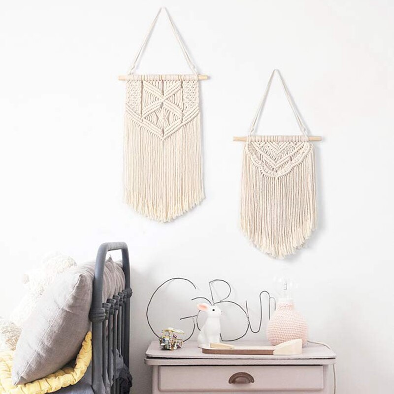 2 Pcs Macrame Wall Hanging Small Art Woven Wall De... – Grandado