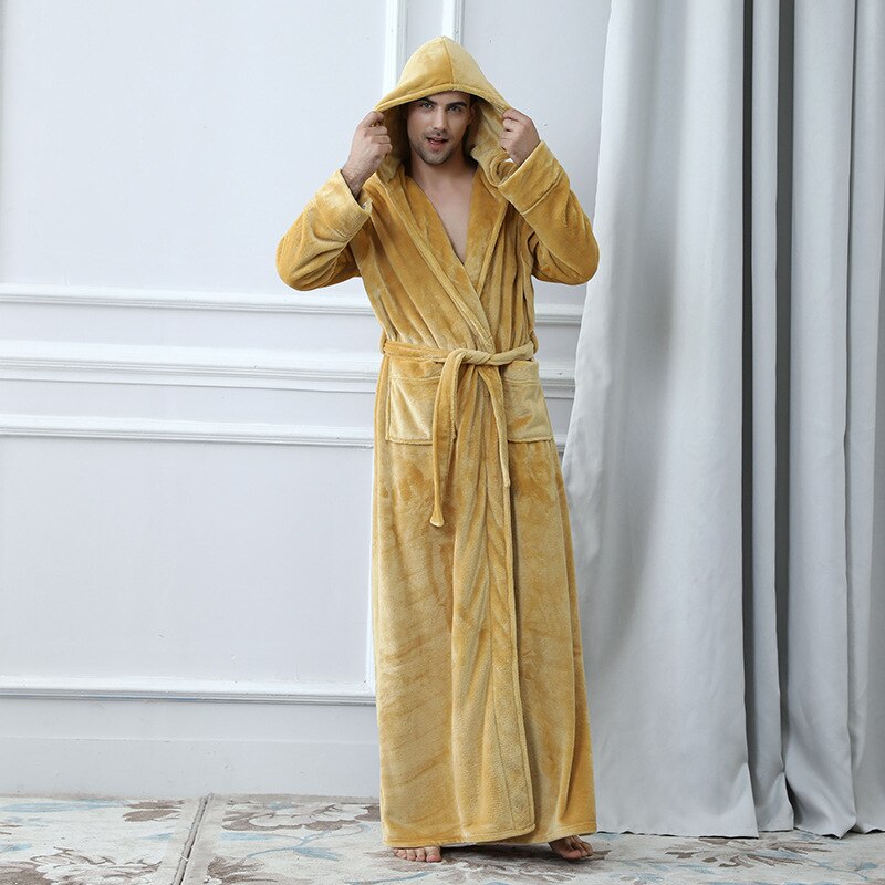 Men's Winter Bathrobe Soft Warm Flannel Hotel Robe... – Vicedeal