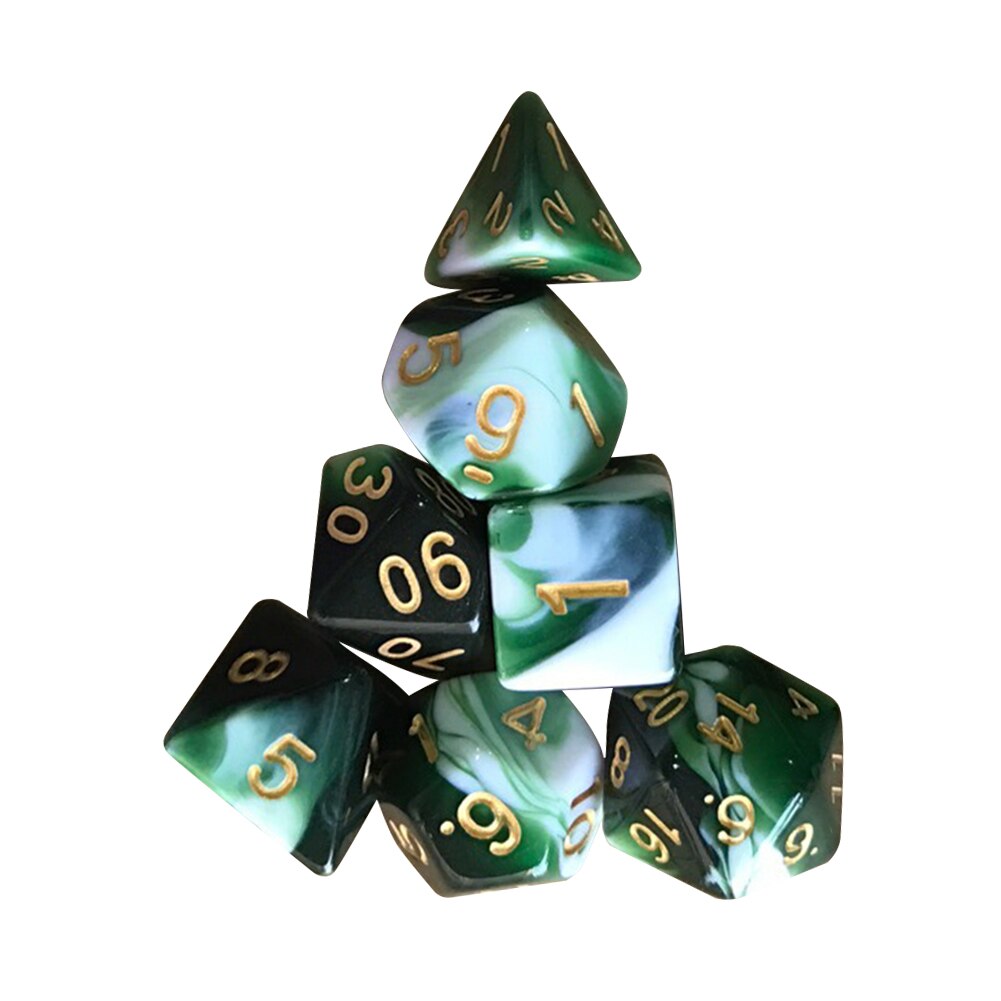 7pcs/Lot Two-Color Multifaceted Digital Dice Set D... – Grandado