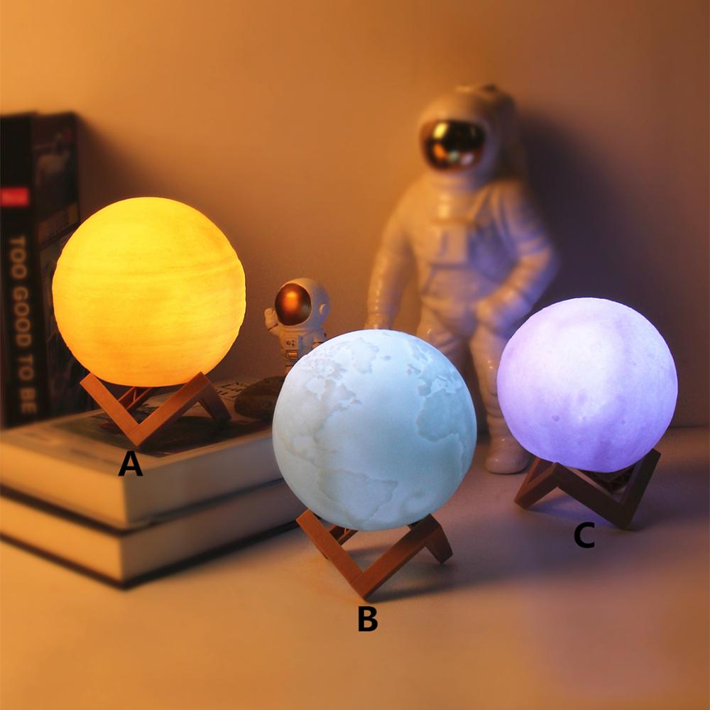 Small 3D Moon Light Lamp Starry Sky Saturn Earth N... – Grandado