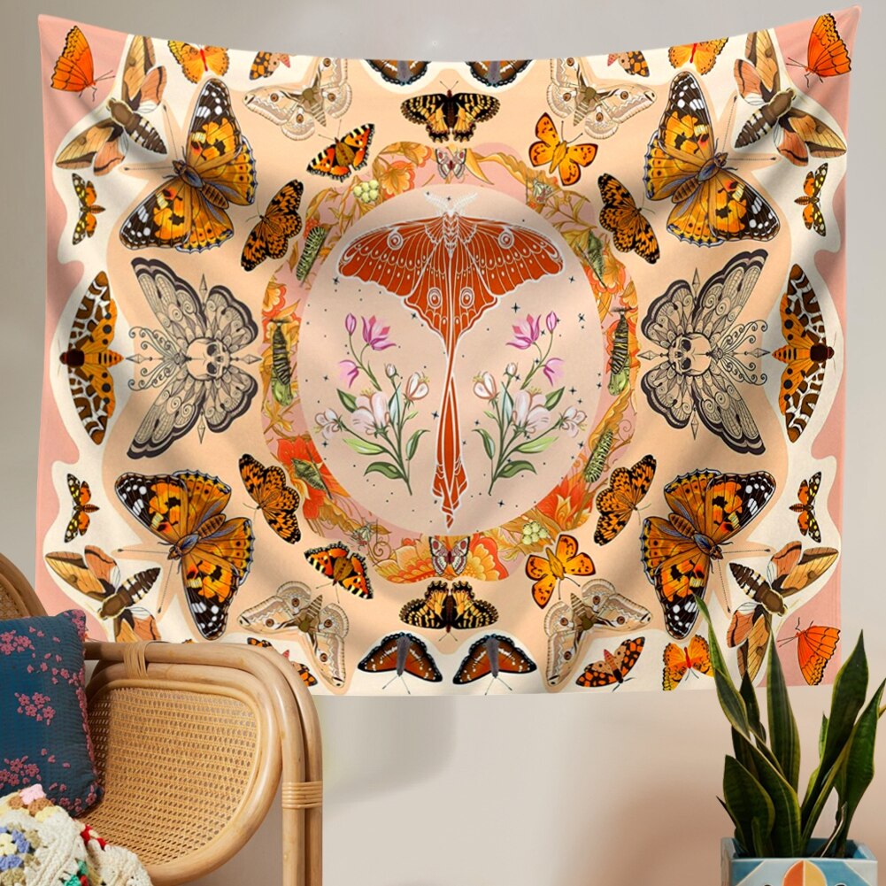 Butterfly Moth Tapestry Vintage Indie Boho Fairy F... – Grandado
