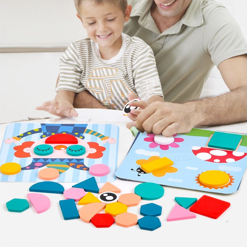 Wooden Rainbow Block Puzzle Toy Animal Traffic Jig... – Grandado