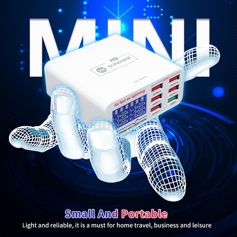 100V-240V Phone Tools 6 Port Intelligent Fast Char... – Grandado