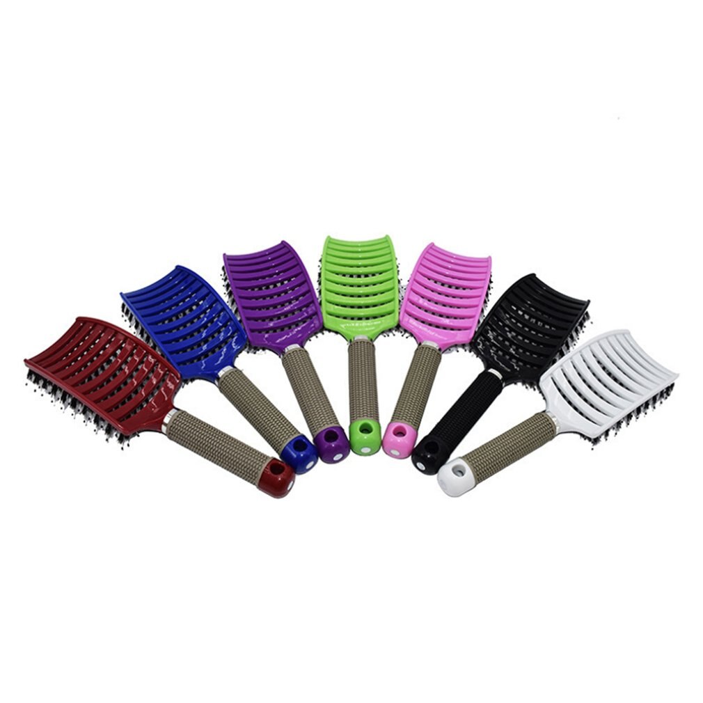 Hairdressing Comb Curved Boar Bristles Smooth Hair... – Grandado