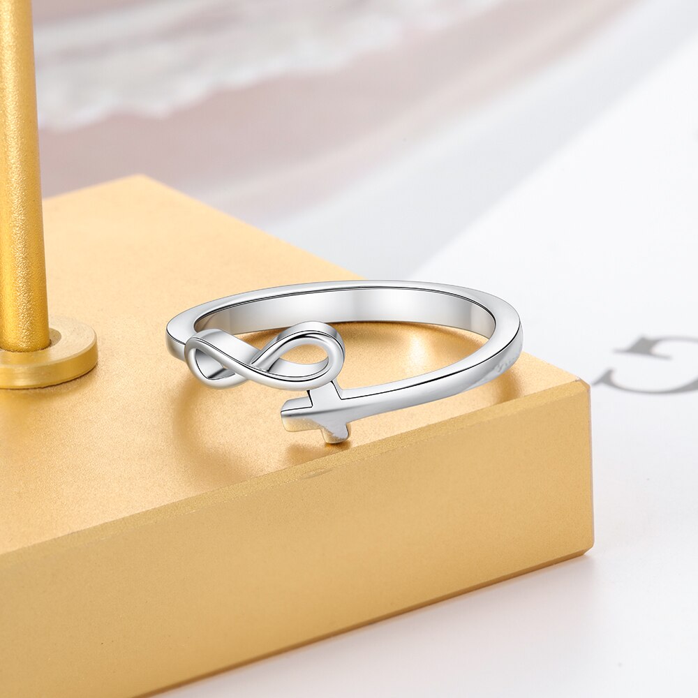 Simple 925 Sterling Silver Infinity Cross Rings Fe... – Grandado