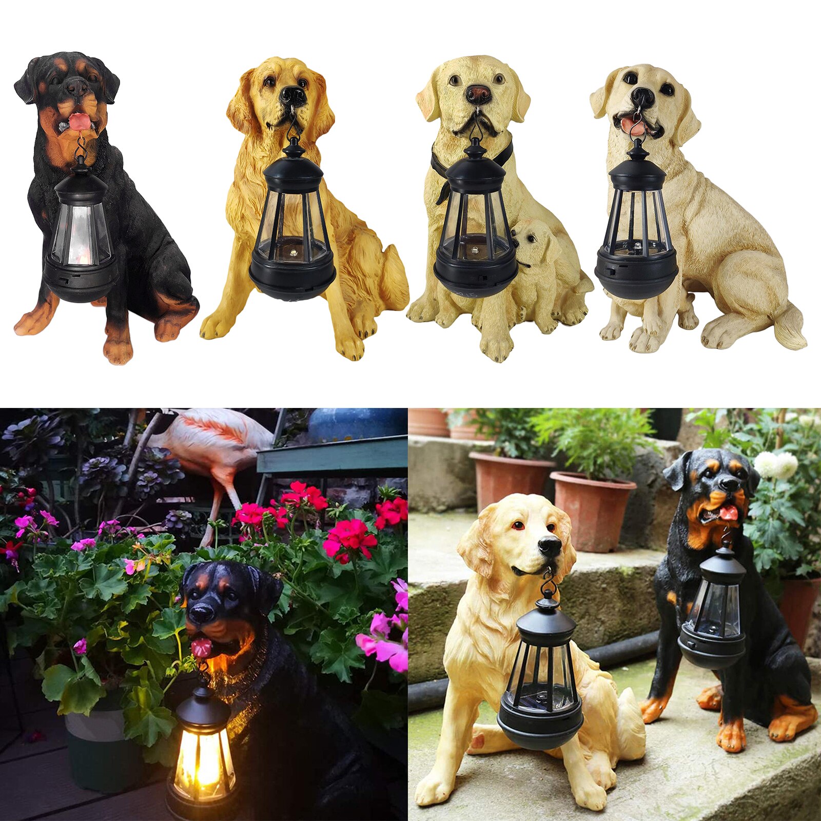 Garden Ornament Resin Dog Statue Outdoor Detachabl... – Vicedeal