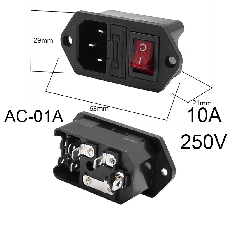 TV Computer Phone Socket LED 3Pin IEC320 C14 250V ... – Grandado