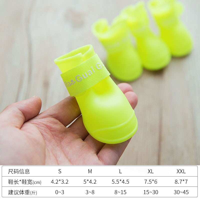 4pcs S/M/L Pet Dog Rain Shoes Anti Slip Waterproof... – Grandado