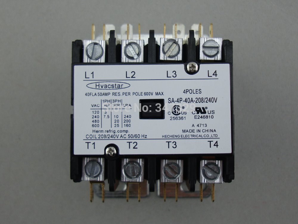 Hvacstar SA-4P-40A-208/240V Definite Purpose Conta... – Grandado
