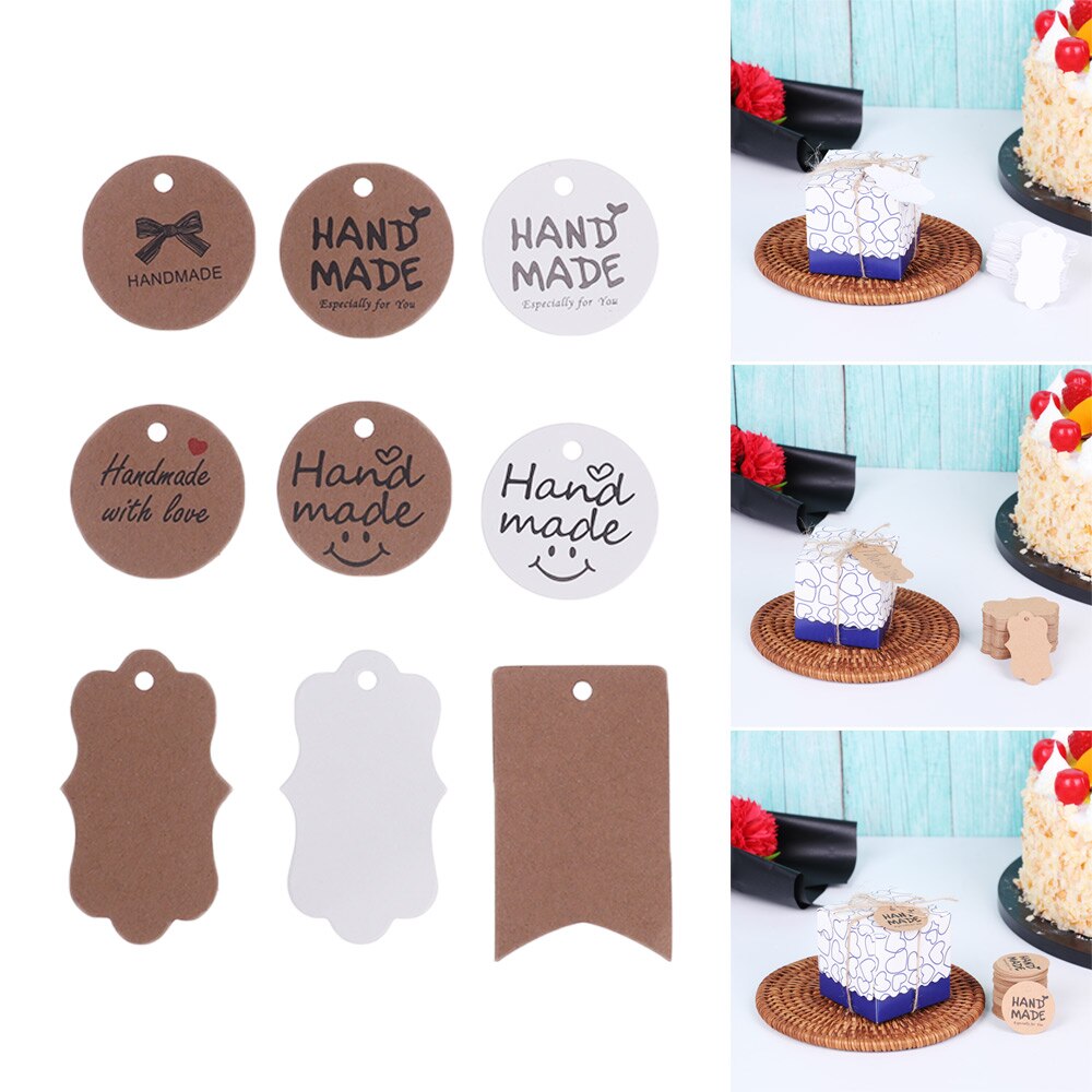 100 Pcs Tags en 20 M Touw Jute touw Wedding Party ... – Grandado