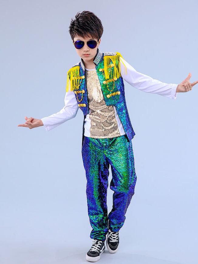 Kids Drum Sequined Hip Hop dance Clothing Jazz Dan... – Vicedeal