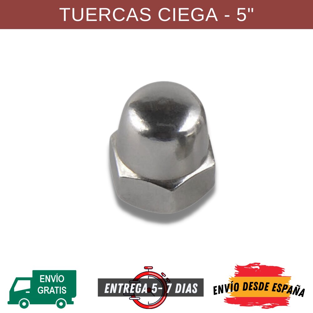 Tuerca ciega hexagonal de acero inoxidable de 5 mm... – Grandado