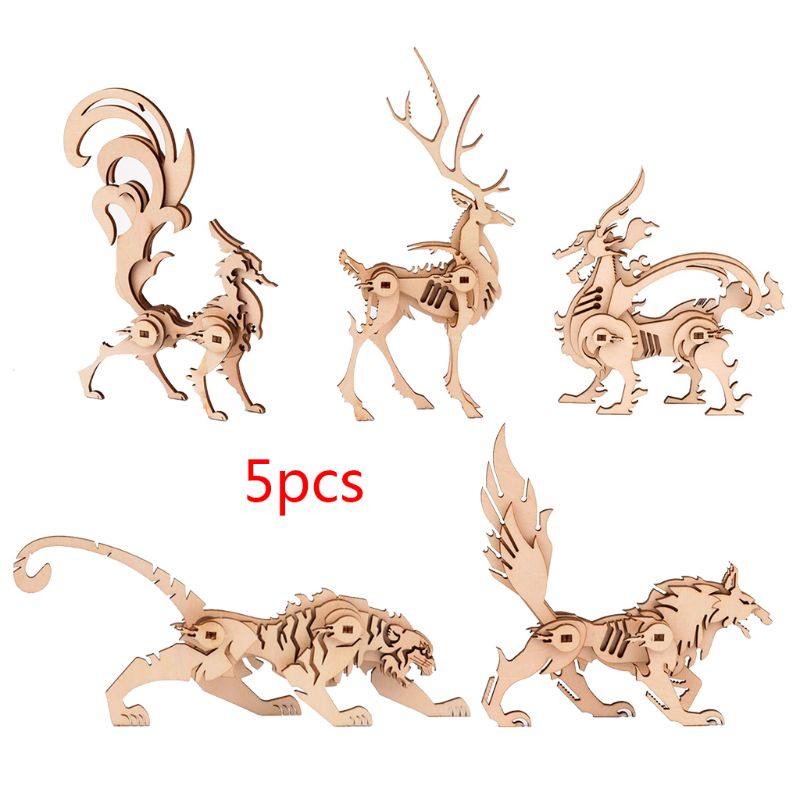 5 Teile/satz Holz Puzzle Simulation Ebene Selbst-M... – Grandado