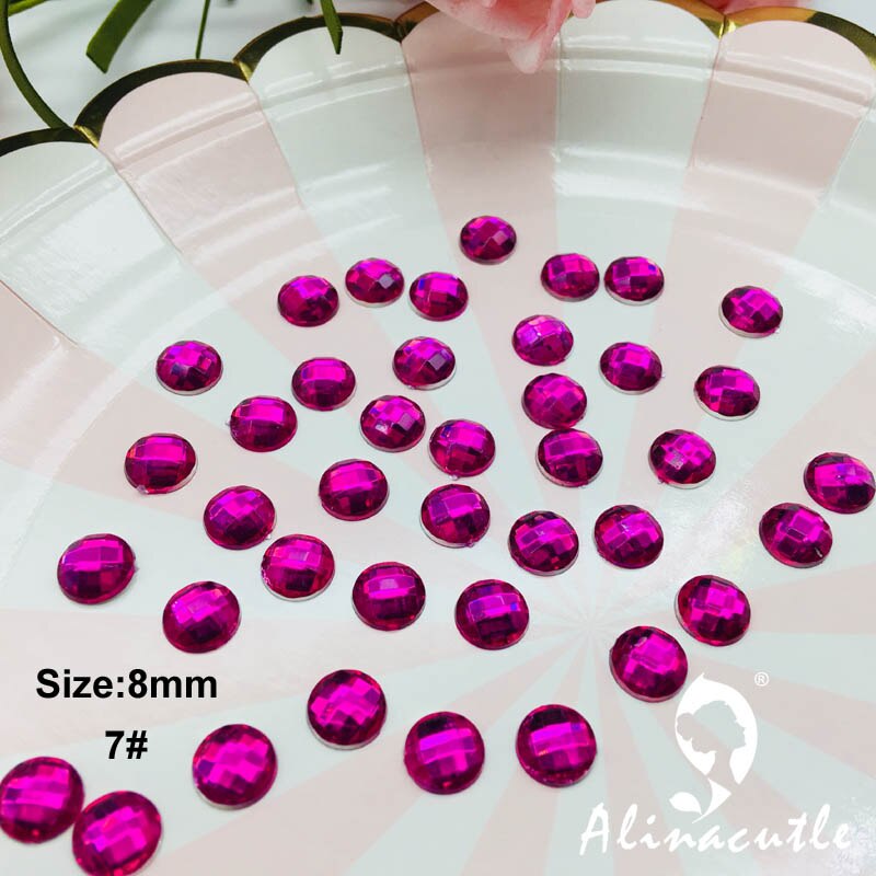 140pc 8mm gems diamond flat back flat back round c... – Vicedeal