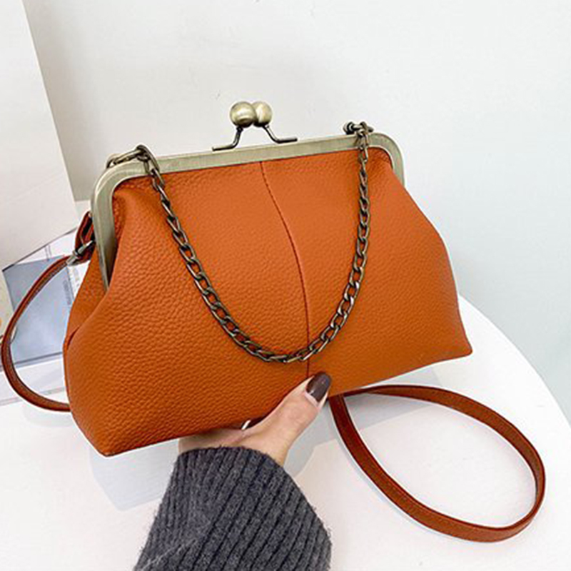 Vintage Soft Skin Shell Bag Lychee Pattern Handbag... – Grandado