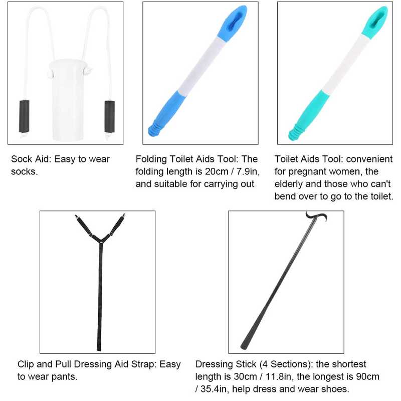 Sock Aid Toilet Aids Tool Long Dressing Stick Clip... – Grandado
