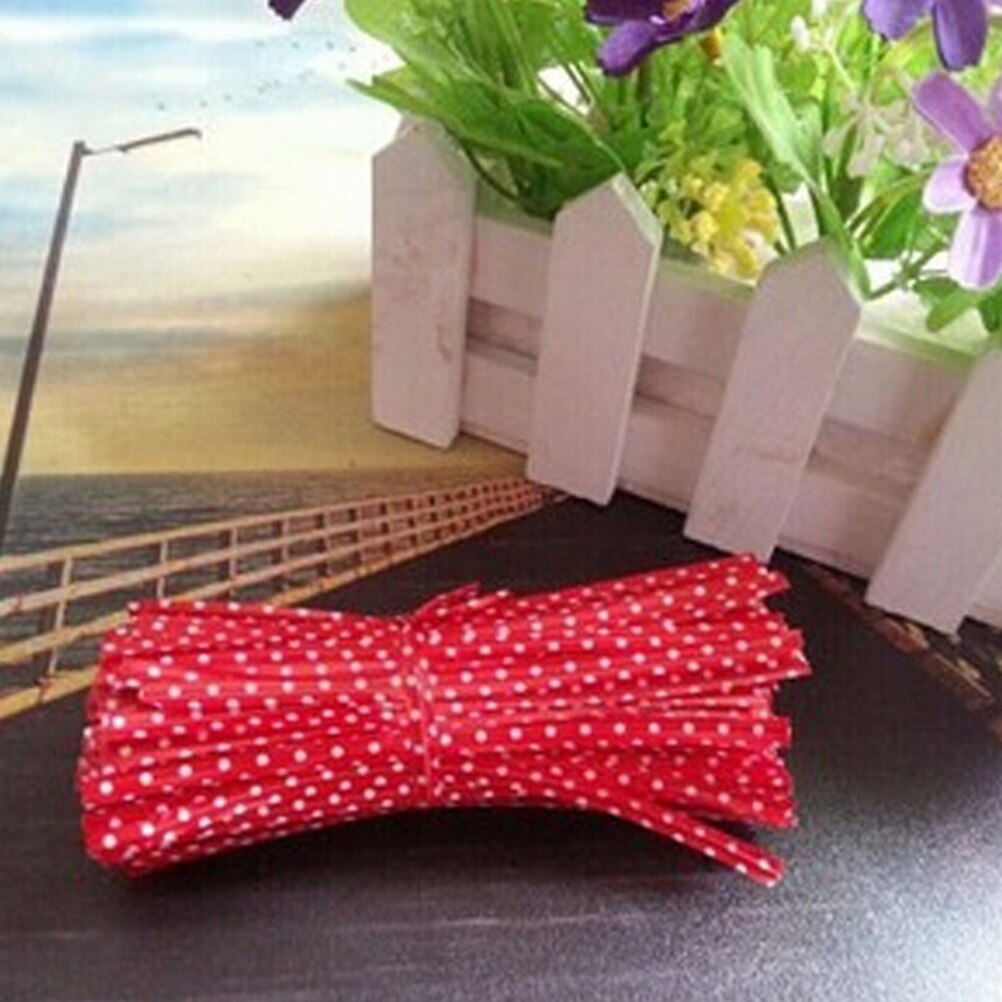 100 Pcs/pack Candy Color Dot Print Twist Ties Wire... – Grandado