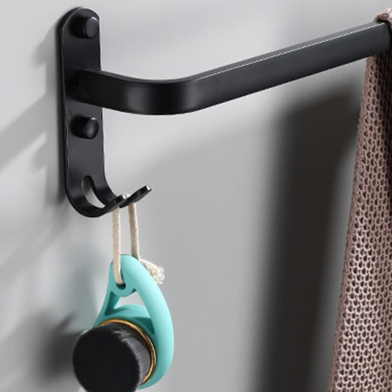 Black Single Wall Mounted Aluminum Towel Rack Towe... – Vicedeal