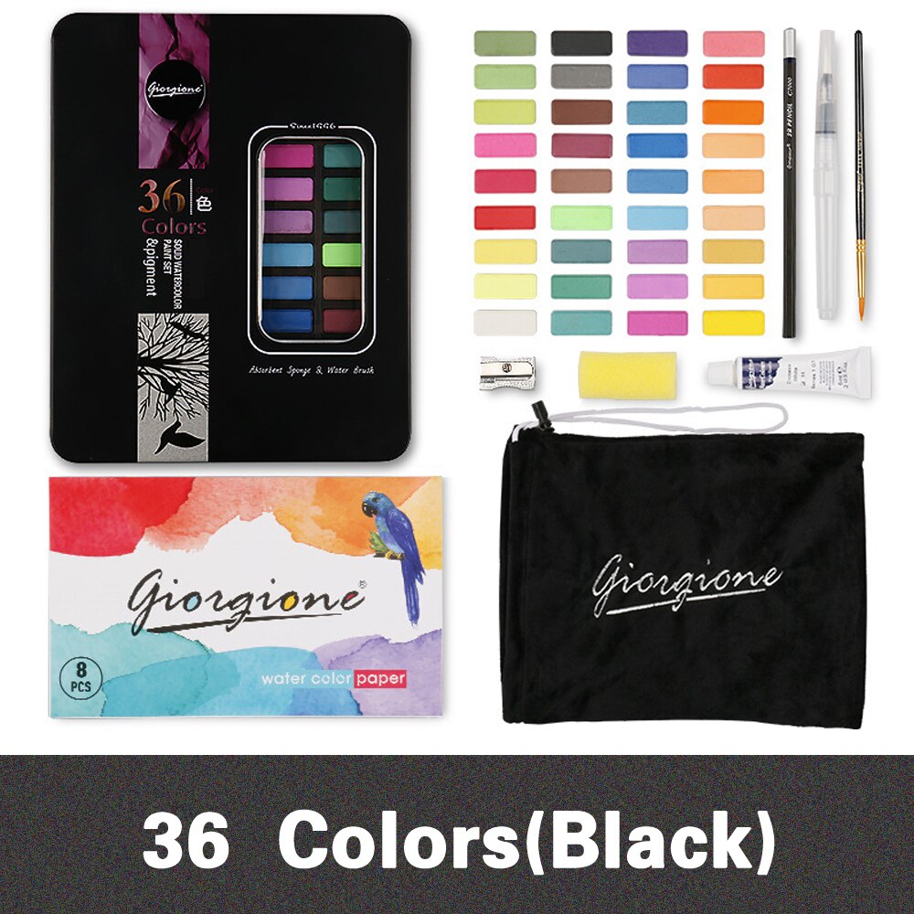 36/48 Kleuren Effen Water-Kleuren Verf Set Pigment... – Grandado