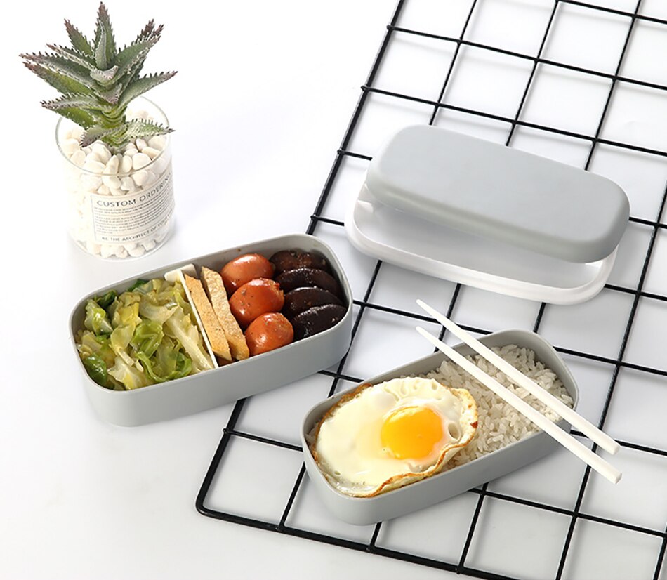 Lunch BoxJapanese Style Simple Double Student Lunc... – Grandado