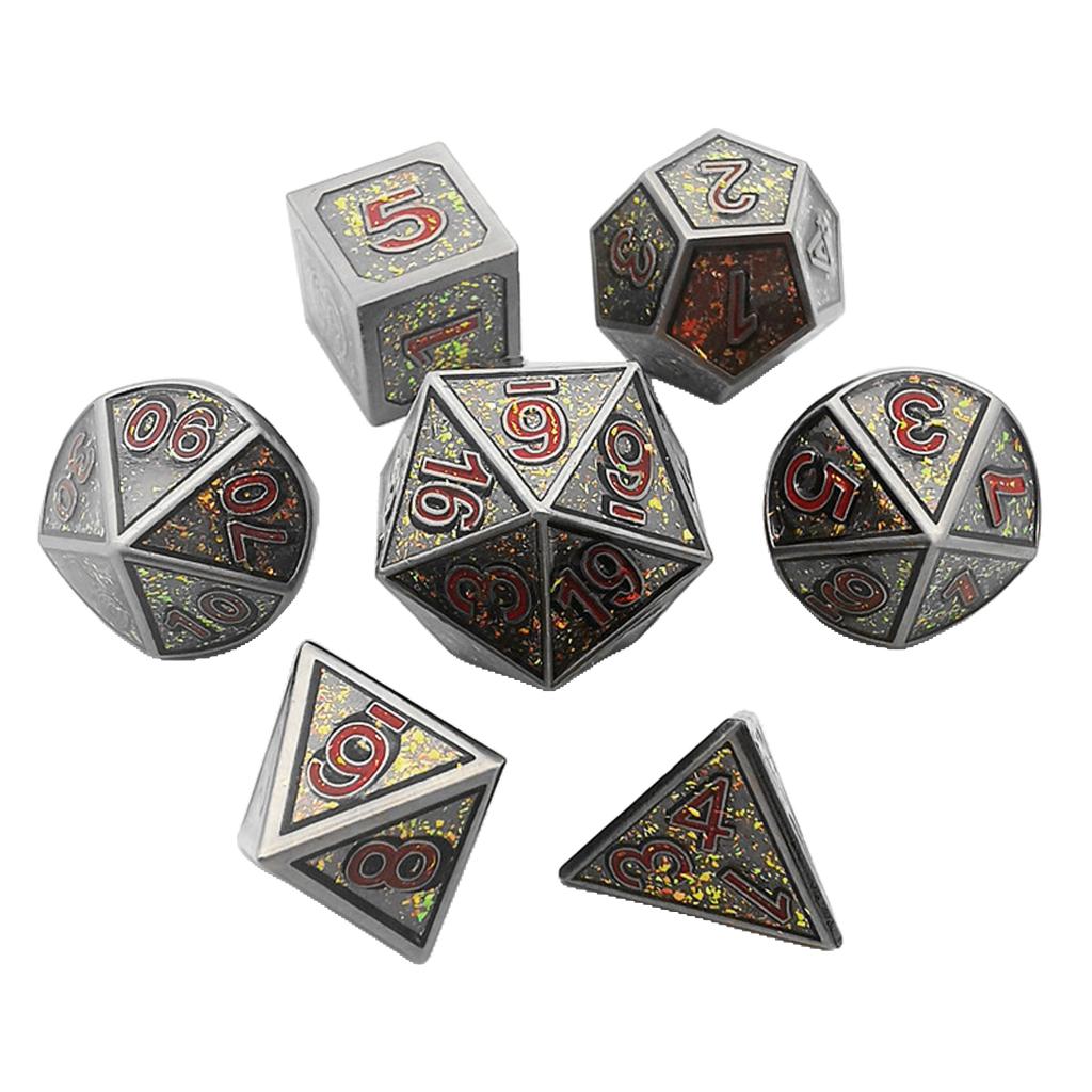 Set of 7pcs Polyhedral Numeral Dice Set D4 D6 D8 D... – Vicedeal
