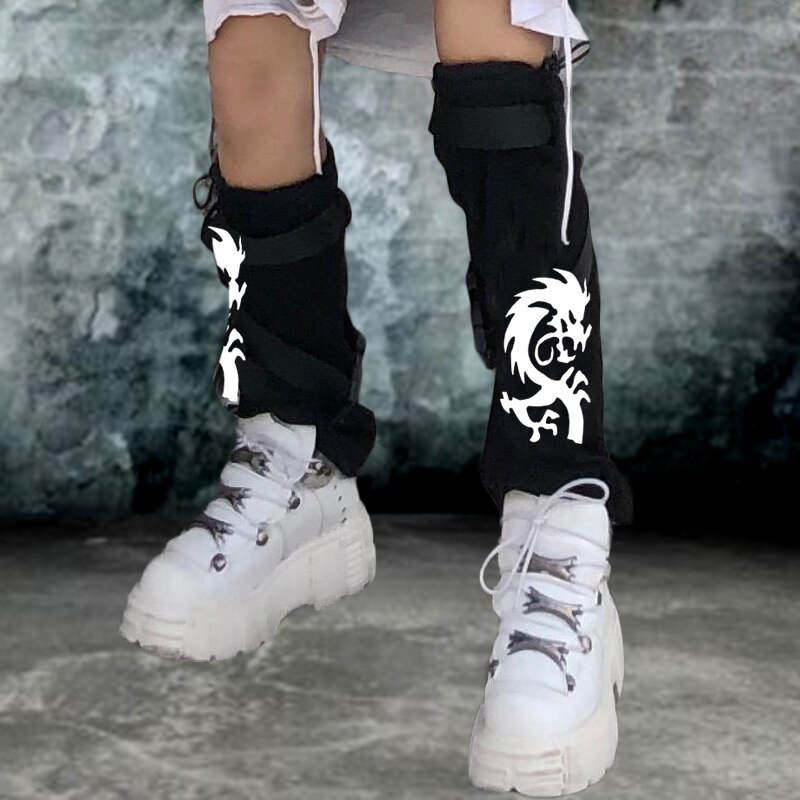 Cargo Socks Adjustable Buckle Knee Leg Warmer Punk... – Grandado