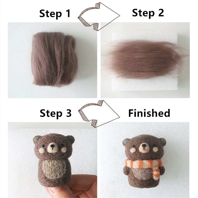 Wool Felt Handmade Non-finished Needle Felted Anim... – Vicedeal