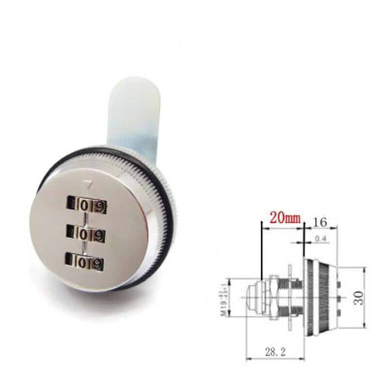 20/30mm 3-Digit Mechanical Password Lock Zinc Allo... – Grandado