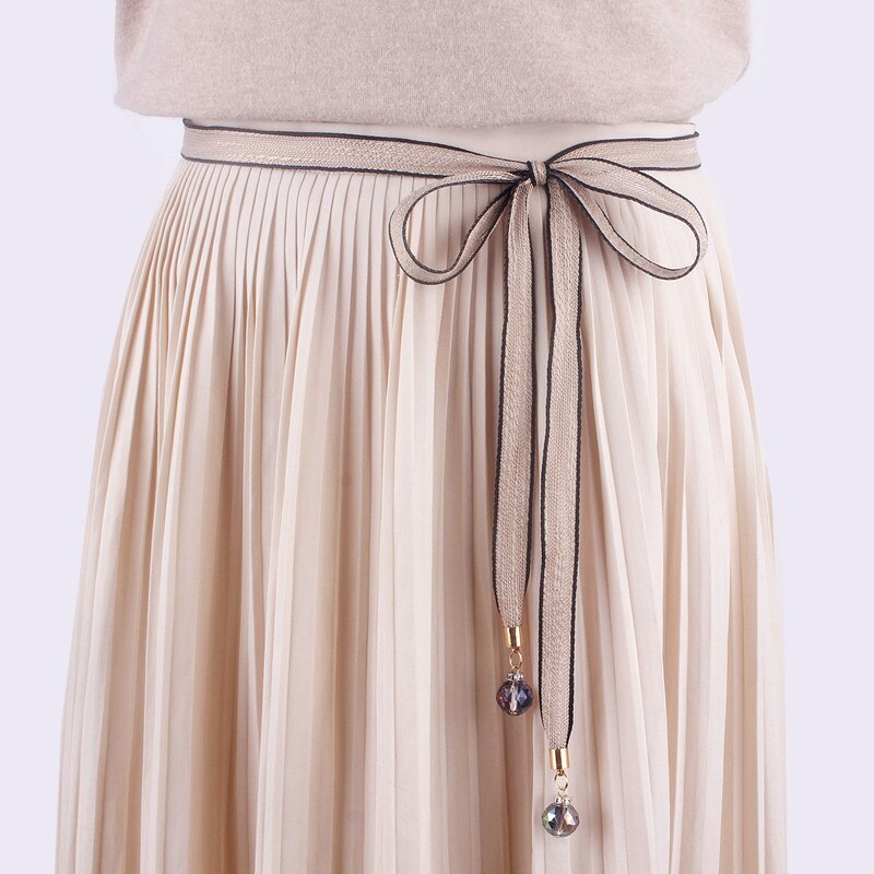 women thin lace waist chain belt ribbon rope gridl... – Grandado